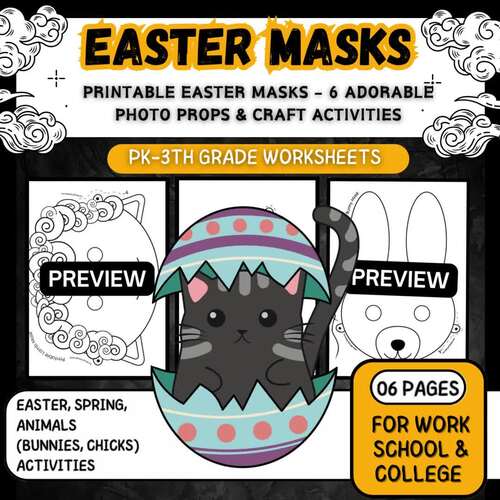 Printable Easter Masks - Adorable Photo Props & Craft Activities Back ...
