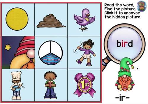 BOSSY R GAME PHONICS BOOM CARDS R CONTROLLED VOWEL IR WORDS WORK HIDDEN ...