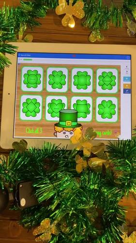 Boom Cards™ St. Patrick's Day shamrock shapes with sound by clickplayrepeat