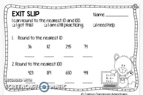3rd Grade Math Exit Tickets for Properties of Addition and Subtraction