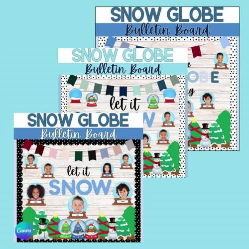Winter Snow Globe Bulletin Board or Door Decor - Winter Bulletin Board ...