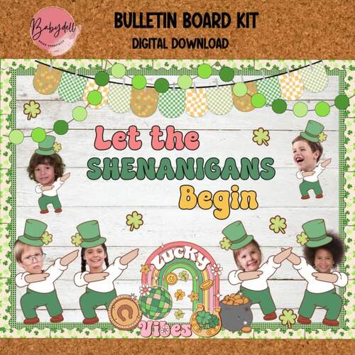 St. Patrick's Day Bulletin Board Kit March Bulletin Board Set Classroom ...