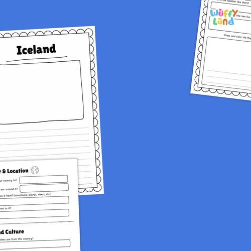 ICELAND Country Study | Geography Research Project & Printable Worksheets