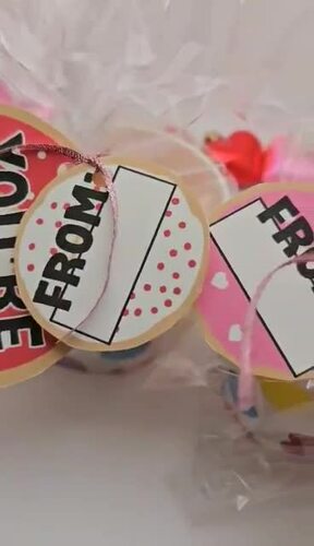 Valentine Donut Round Tag Set for Class Party Valentine's Day Class ...