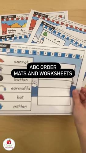 ABC Order Mats and Worksheets | Spring Summer Fall Winter | Dollar Deal