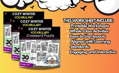 Fun Cozy Winte Break Crossword Morning Work Activities 4th,5th,6th,7th ...