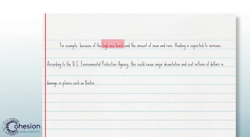 Use Precise Language & Vocabulary to Explain the Topic by Cohesion ...