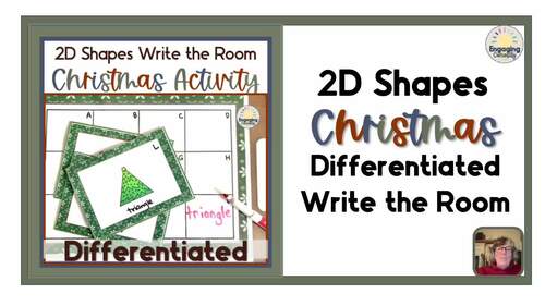 Christmas 2D Shapes Differentiated Write the Room with Differentated ...