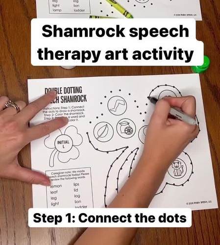 Double Dotting Speech Shamrock A Speech Therapy Art Activity | TpT