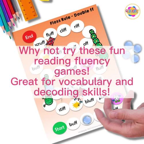 Floss Rule Games for Reading Fluency | Double Final Consonants by Kidequip