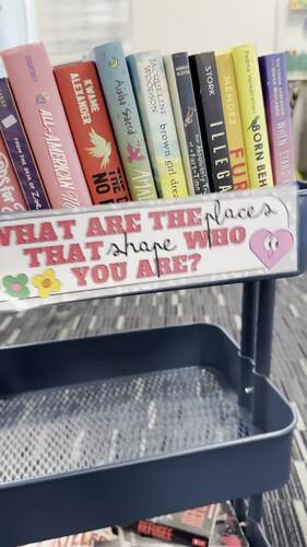 90s Retro Pop 3-Tier Book Cart Display Labels: 15+ Holidays & Features