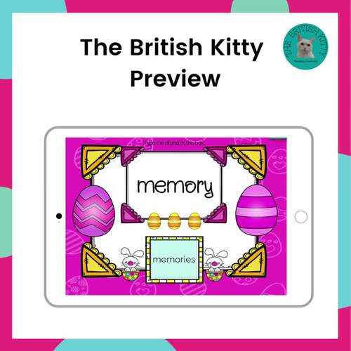 Easter Plural Nouns S ES and IES Grammar Boom Cards by The British Kitty