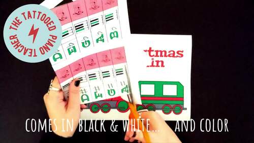 MUSIC THEORY PUZZLES | Christmas Train Matching Game: Sharps & Flats ...