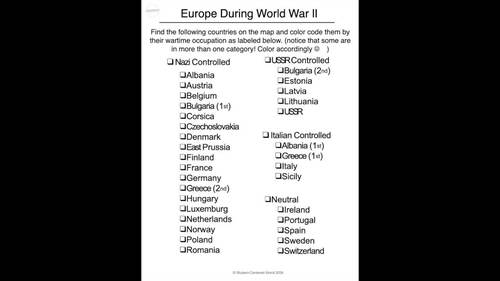 World War Two Map of Europe During and After the War - WWII - World War II