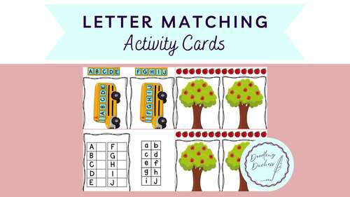 Letter Matching Activity Cards by Doodling Duchess | TPT