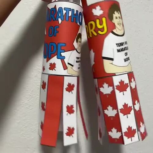Terry Fox Windsock Craft Marathon of Hope Canada Coloring Art Project ...