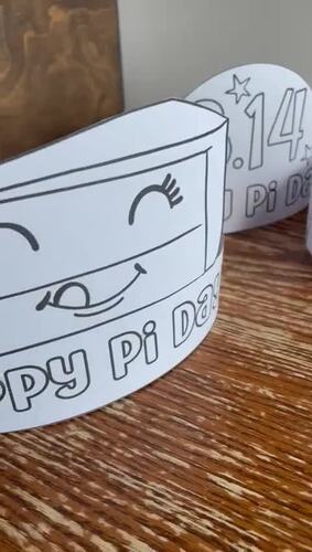 Bundle: Happy Pi Day Coloring Paper Crown Craft Activity: Set of 3 Pi ...