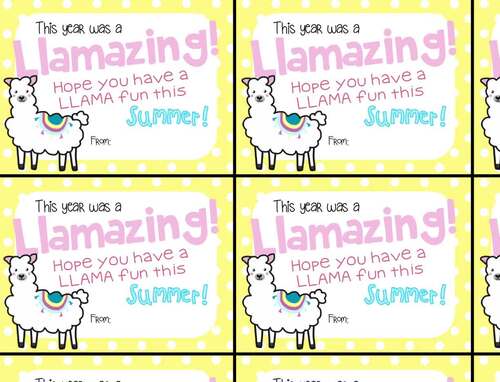 Llama End of Year Gift Tag- This year was Llamazing! Hope you have a ...