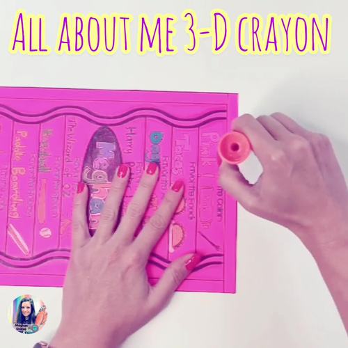 All About Me 3-D Crayon Poster- Digital Version Included! by Meghan Snable