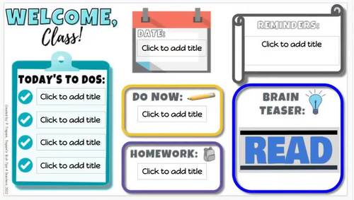 Daily and Weekly Agenda Templates - Google Slides by QuickTech4Teachers