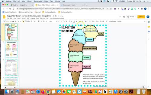 Self-Esteem Building Lessons / Growth Mindset / Digital Google Slides™