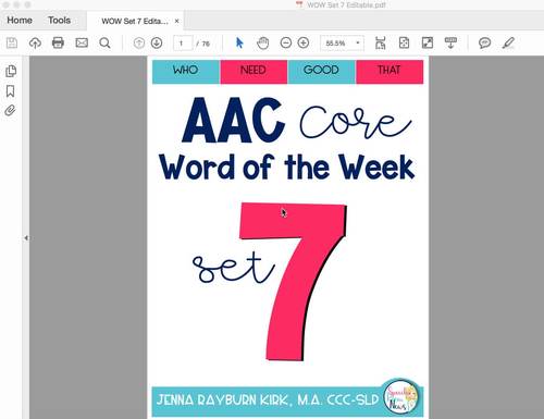 AAC Core Word of the Week: Set 3 by Jenna Rayburn Kirk | TPT