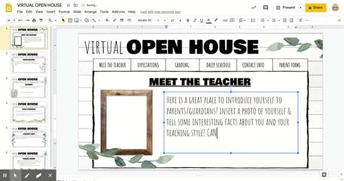Editable Rustic Succulent Virtual Open House Template | TPT