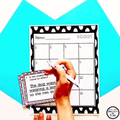 Cause and Effect Task Cards Game l Scoot Activity l Intervention and Review