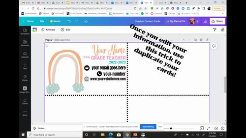 Editable Teacher Contact Cards by MsTalley916 | TPT