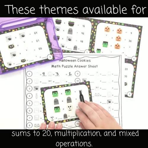 Halloween Logic Puzzle Brain Teaser Enrichment Task Card Activity Bundle