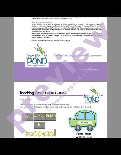 Car-Themed Classroom Door Display | Road to Success Bulletin Board Set