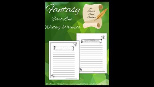 First Line Writing Prompt Bundle - Fantasy, Sports, Mystery & Dystopian