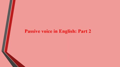 Passive Voice in English - Part 2 by Optimal Resources | TPT