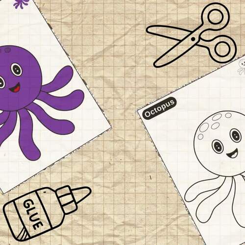 Octopus Craft Template Printable-Ocean Animal Craft Activity-Summer Cut ...