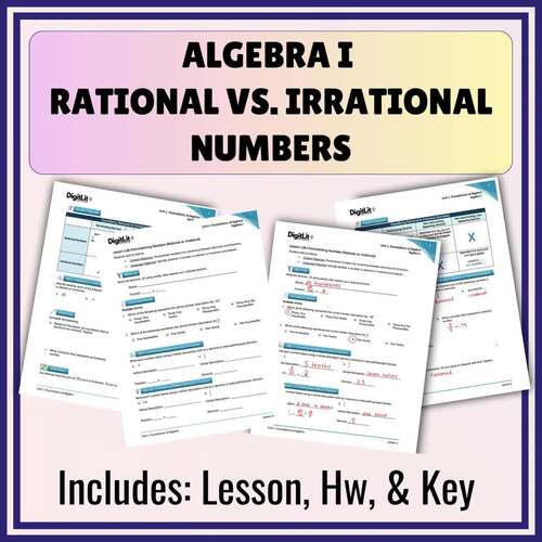 Rational & Irrational Guided Notes, Worksheet, Homework, 8th-10th Grade ...