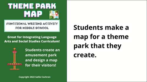 Theme Park Map (Functional Writing Activity for Middle School) | TPT