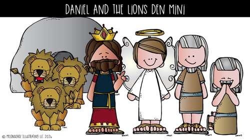 Daniel and the Lion's Den clip art, Bible Mini by Melonheadz Clipart
