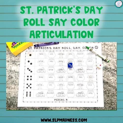St. Patrick's Day Articulation Worksheets l Speech Therapy Articulation ...