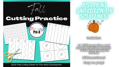 Fall Pumpkin Cutting Practice for Preschool | TPT