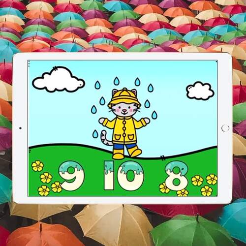 Find the numbers 0 to 10 Boom cards | Spring rain by LOL - Life of Learning