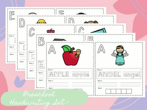 Set 1-Preschool Handwriting Worksheets/Alphabet Writing Practice