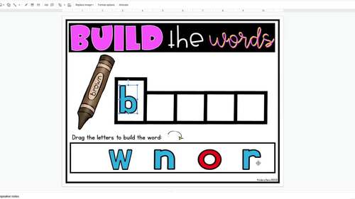 R Blends in ELA and Phonics for Google Slides br cr dr fr gr pr tr