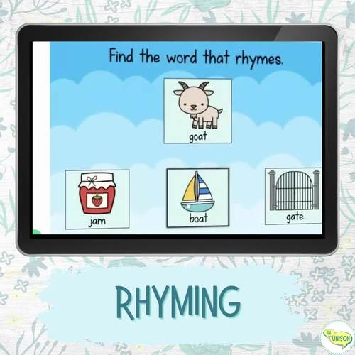 Rhyming Boom Cards™ for Speech Therapy by In Unison Speech Therapy