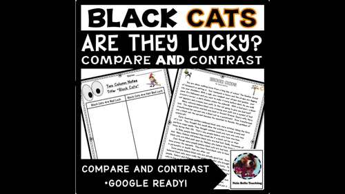 Halloween Compare and Contrast Black Cats by Nala Bella Teaching