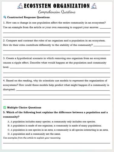 *NEW TEKS*Interactions in an Ecosystem_Reading Articles & Comprehension ...
