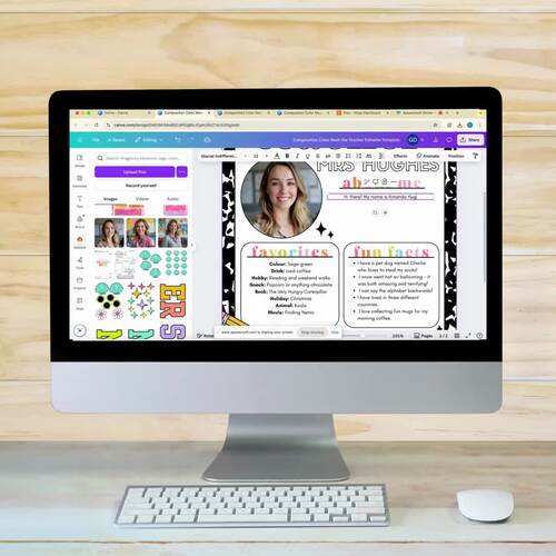 Rainbow Composition Notebook Meet the Teacher Editable Template | Back ...