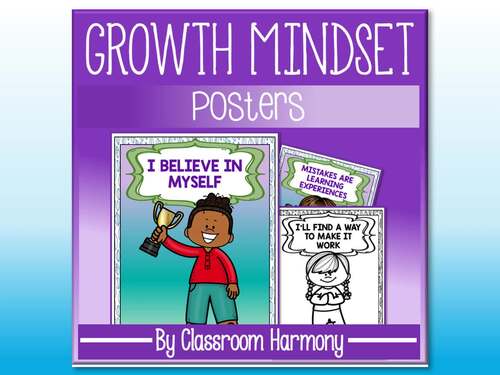 Social Emotional Learning Growth Mindset Posters | Color & B/W Versions