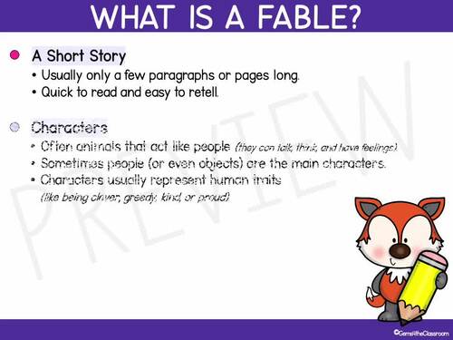 FABLES: Writing, Comprehension, Reader's Theater, Organizers and More ...
