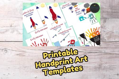 Father’s Day Handprint & Footprint Art Pack | Printable Craft Templates ...