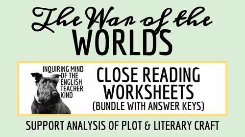 The War of the Worlds Close Reading Inference Worksheets for High School